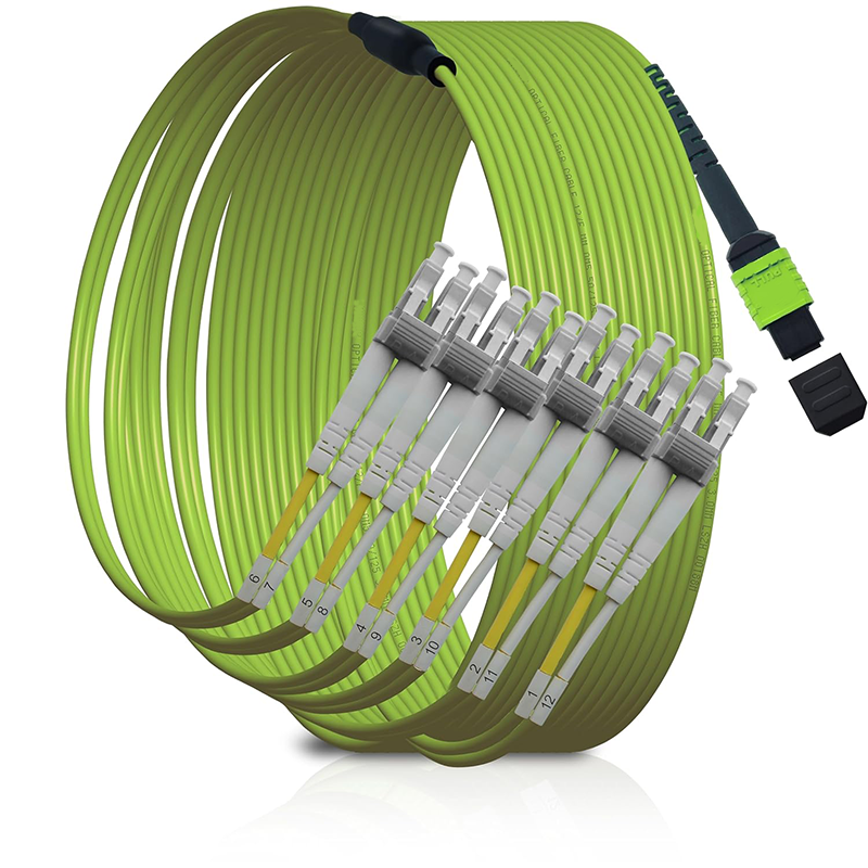 Wholesale MPO to 6 LC Duplex OM5 10G Multimode Fiber Cable 12/24 Core ...
